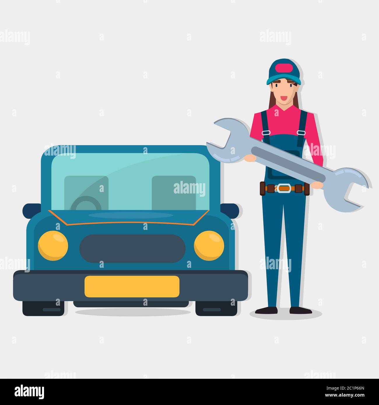 Woman tool car Stock Vector Images - Alamy