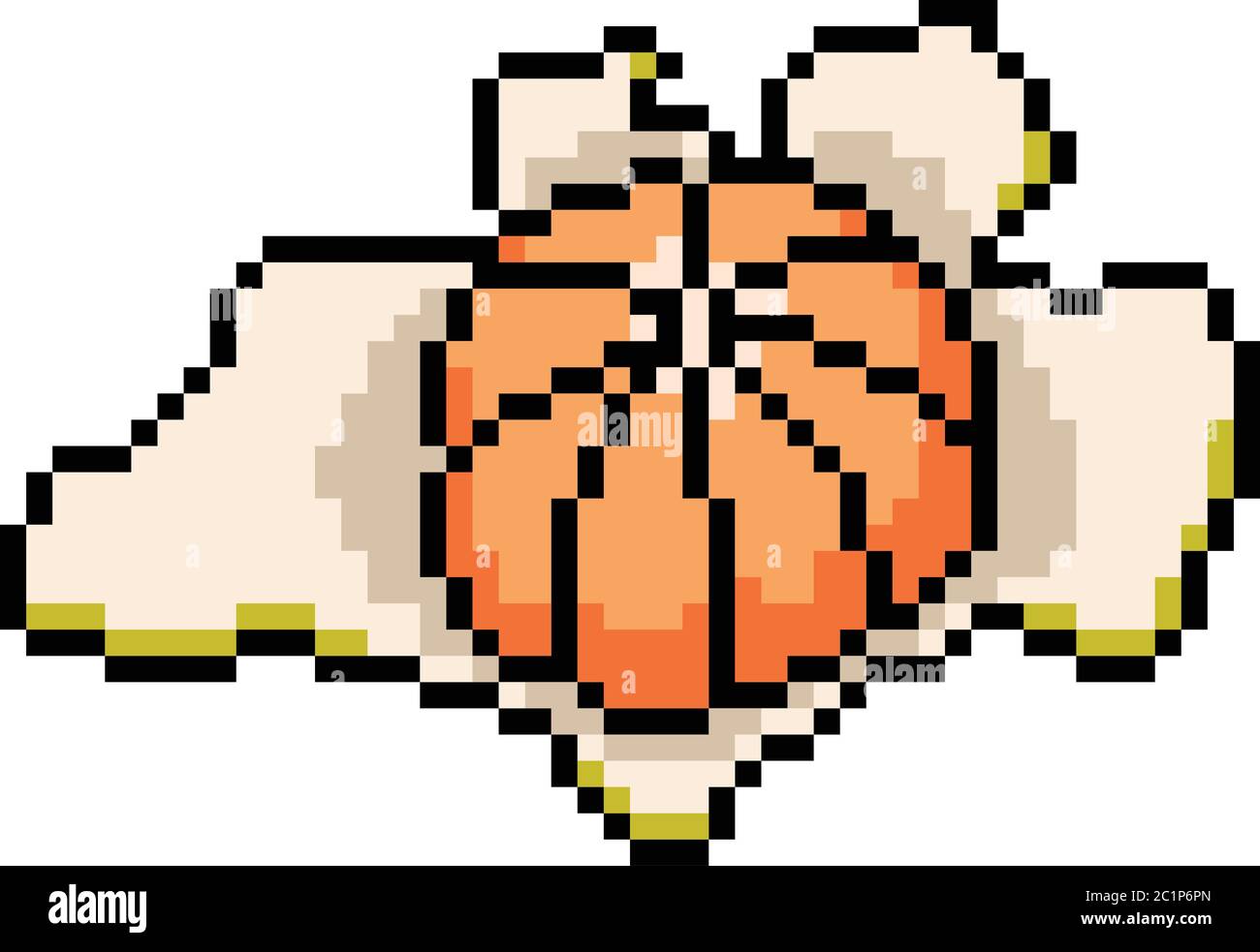 Orange pixel art bit hi-res stock photography and images - Alamy