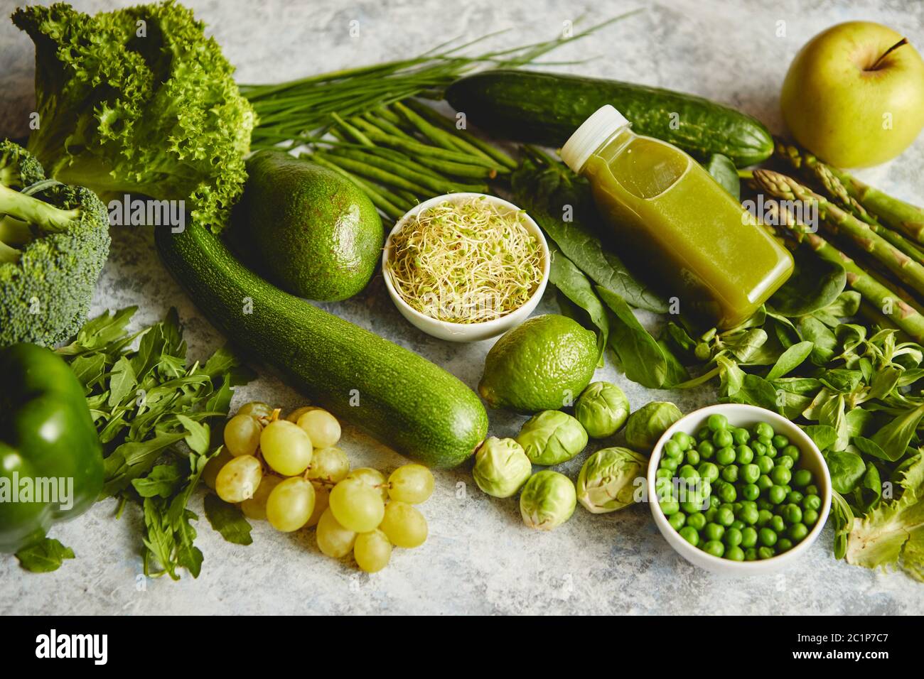 Green smoothie fresh vegetables fruits hi-res stock photography and ...