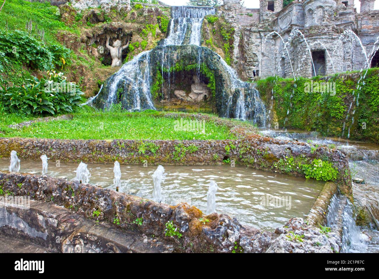 Villa d`Este(16th-century) fountain and garden , Tivoli, Italy. UNESCO ...