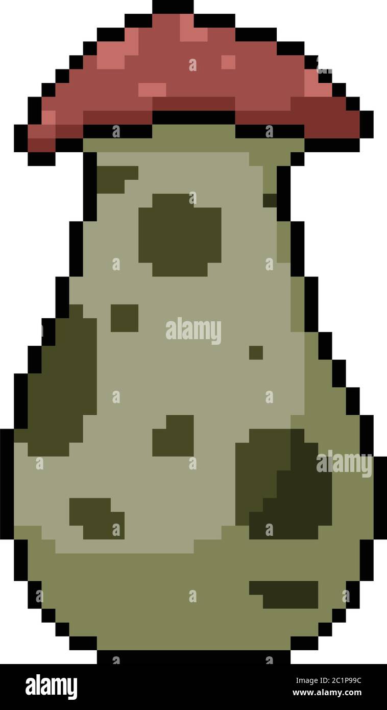 vector pixel art ugly mushroom isolated cartoon Stock Vector Image ...