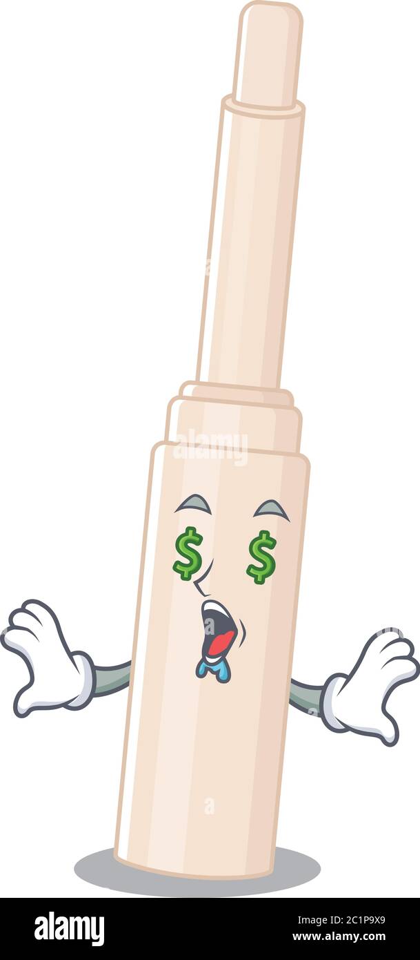 wealthy cartoon character concept of concealer stick with money eyes ...