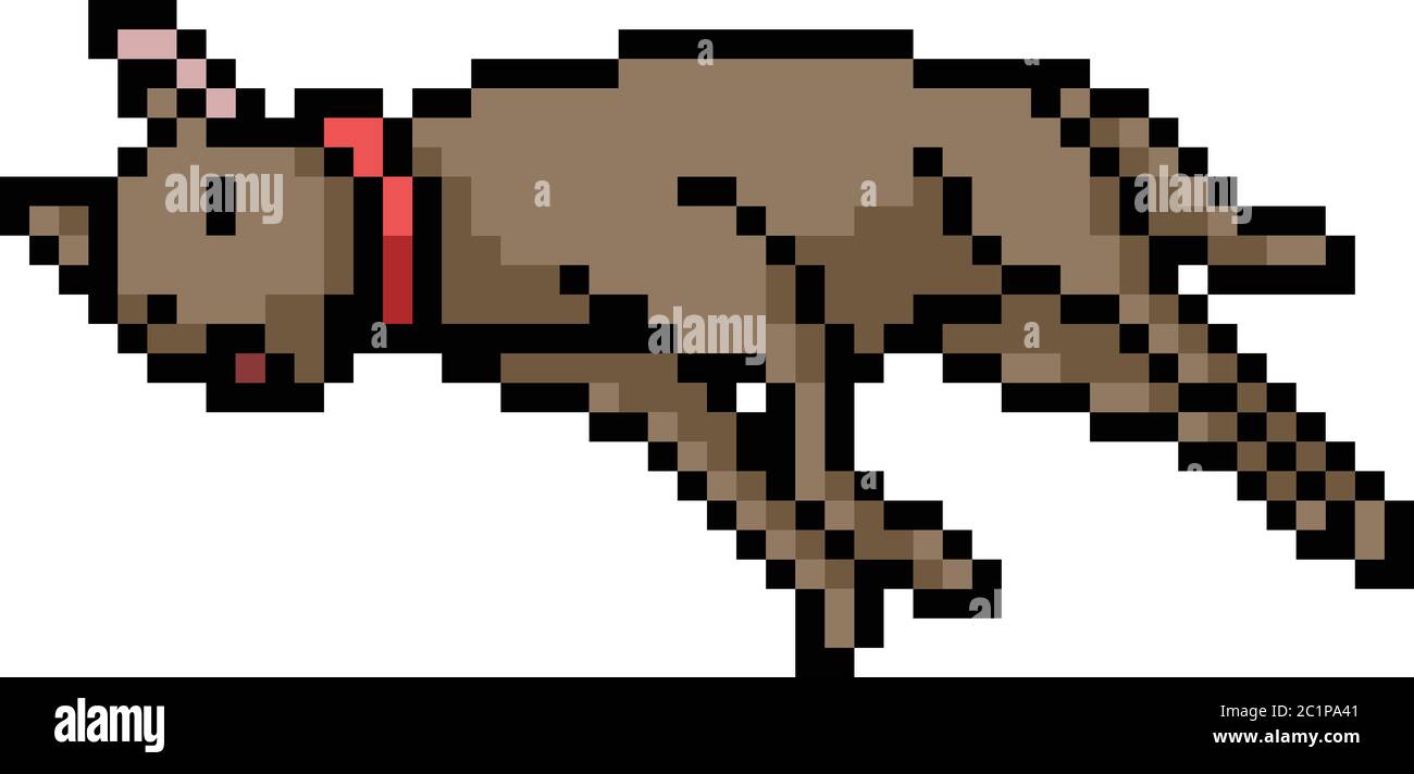 vector pixel art dog sleep isolated cartoon Stock Vector Image & Art ...