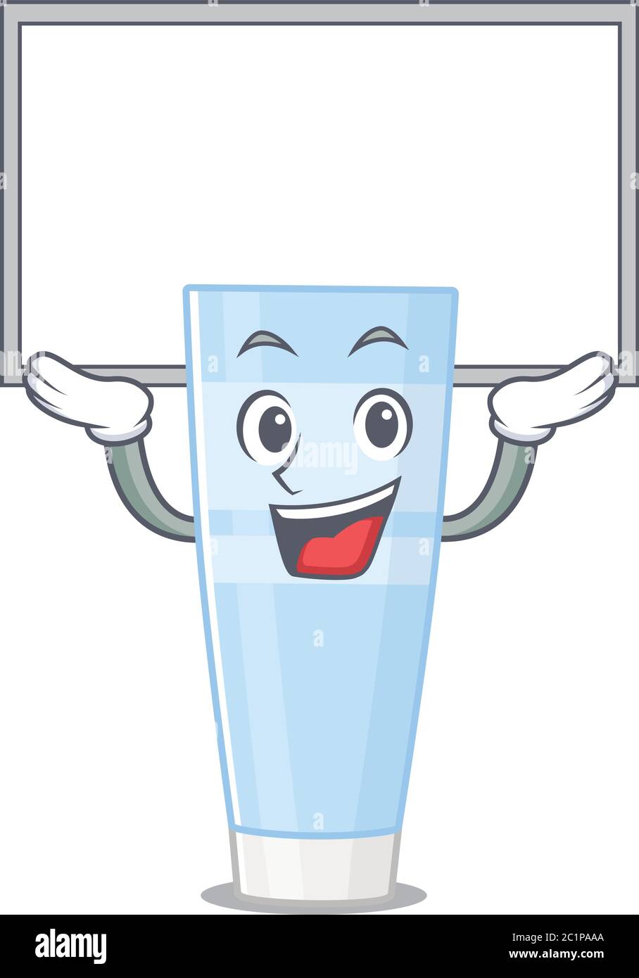 Caricature character of eye cream succeed lift up a board Stock Vector ...