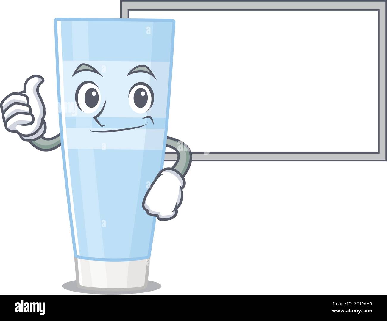 Eye cream cartoon design with Thumbs up finger bring a white board ...