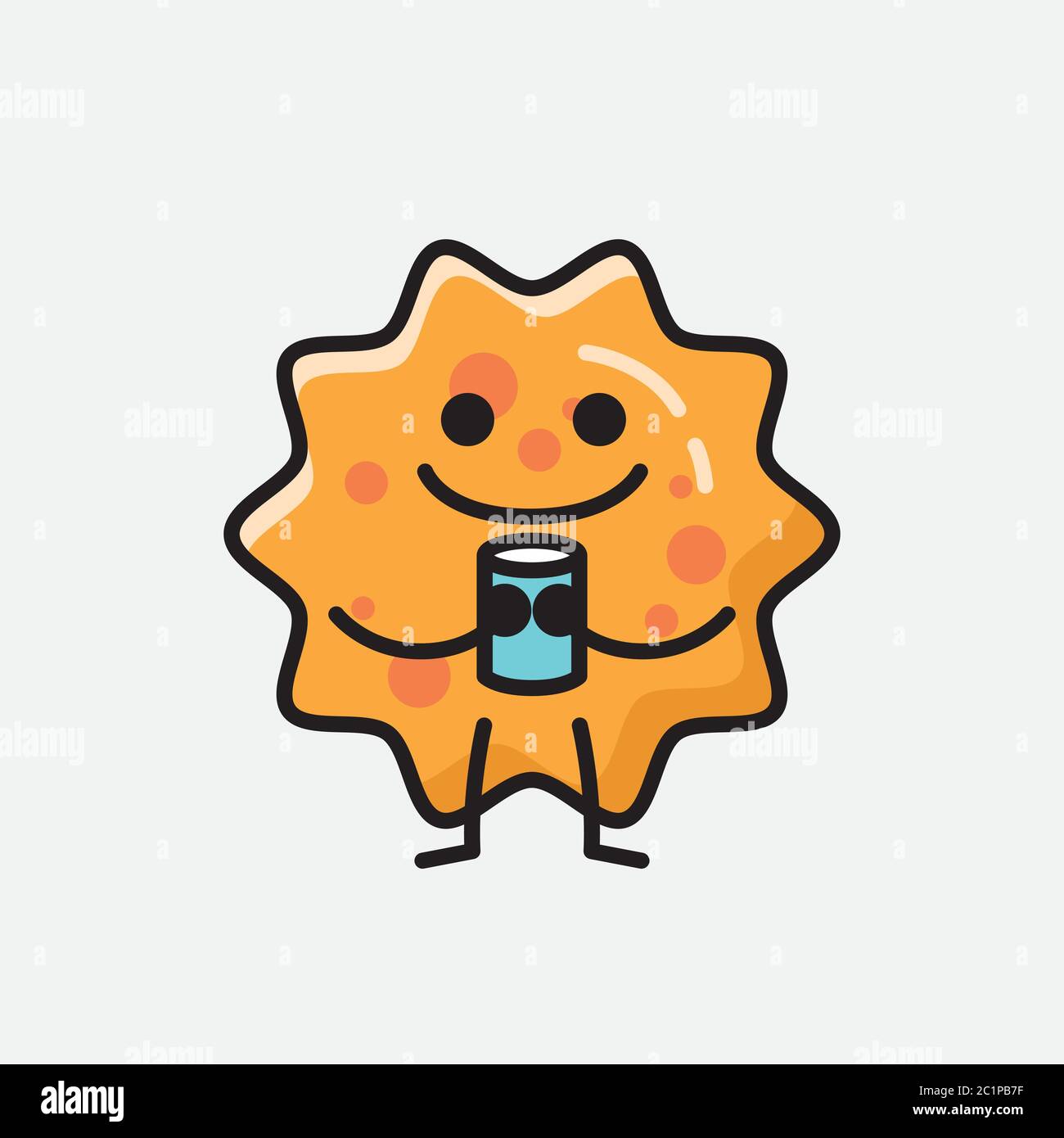 An illustration of Cute Virus Mascot Vector Character in Flat Design ...