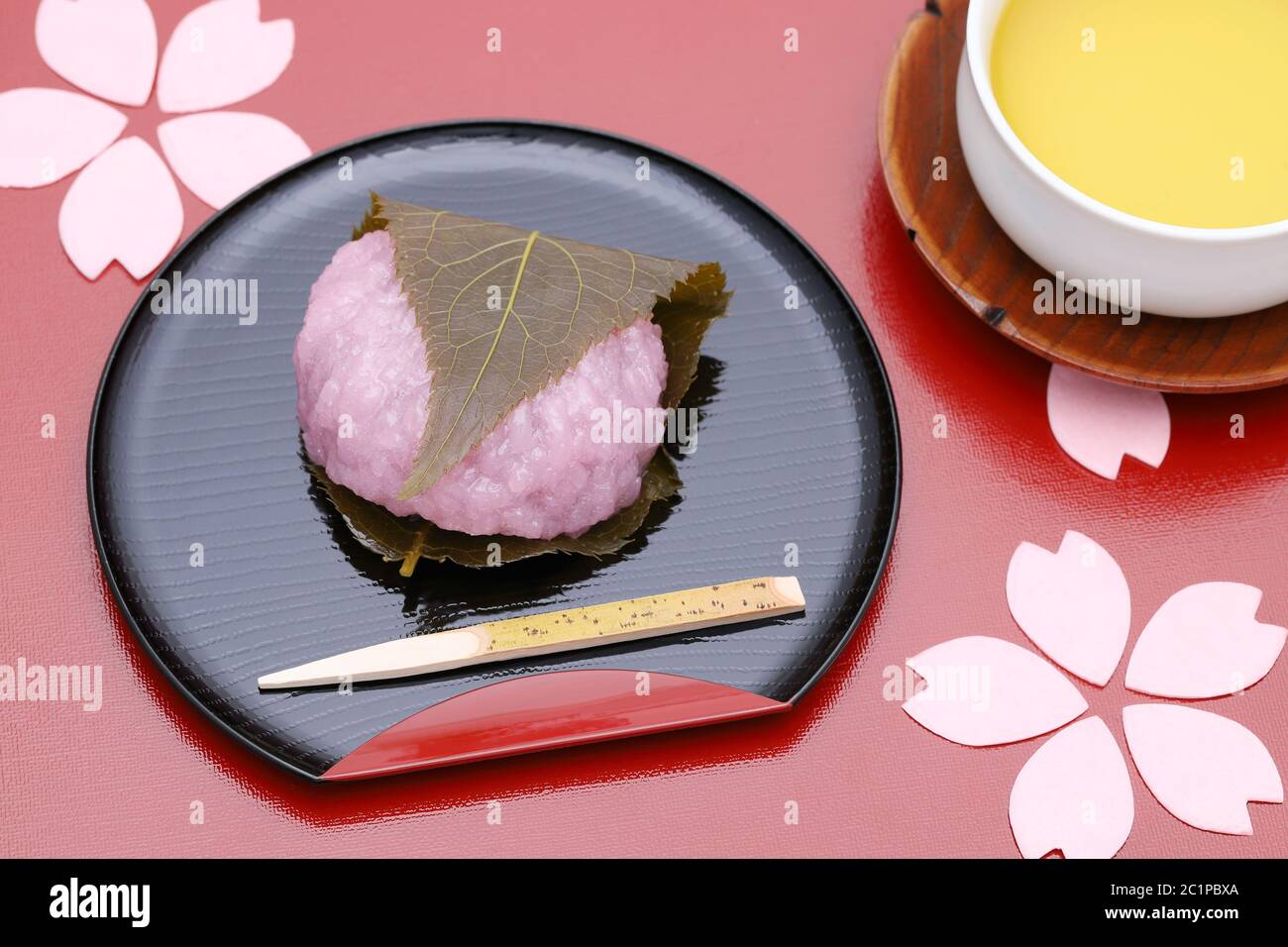 Japanese sakura mochi dessert for spring season sakura blossom made of ...