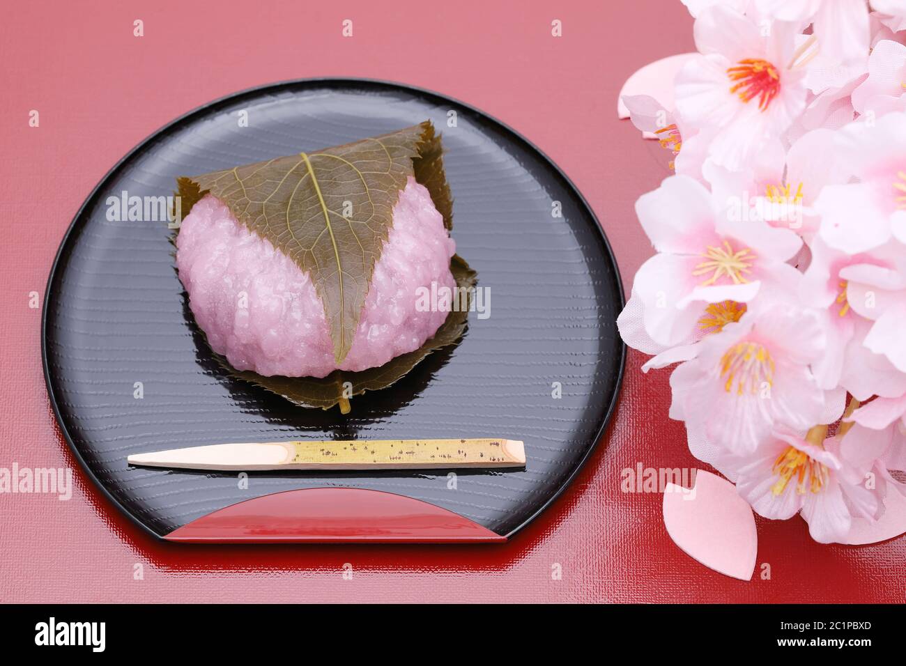 Japanese sakura mochi dessert for spring season sakura blossom made of ...