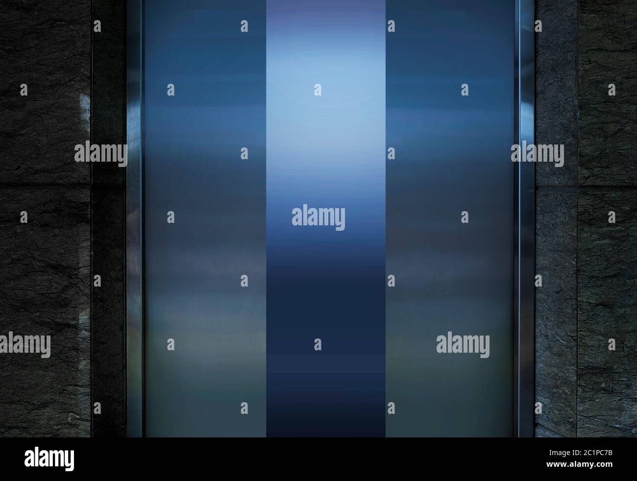 The opened lift inside the building with grunge wall background Stock ...