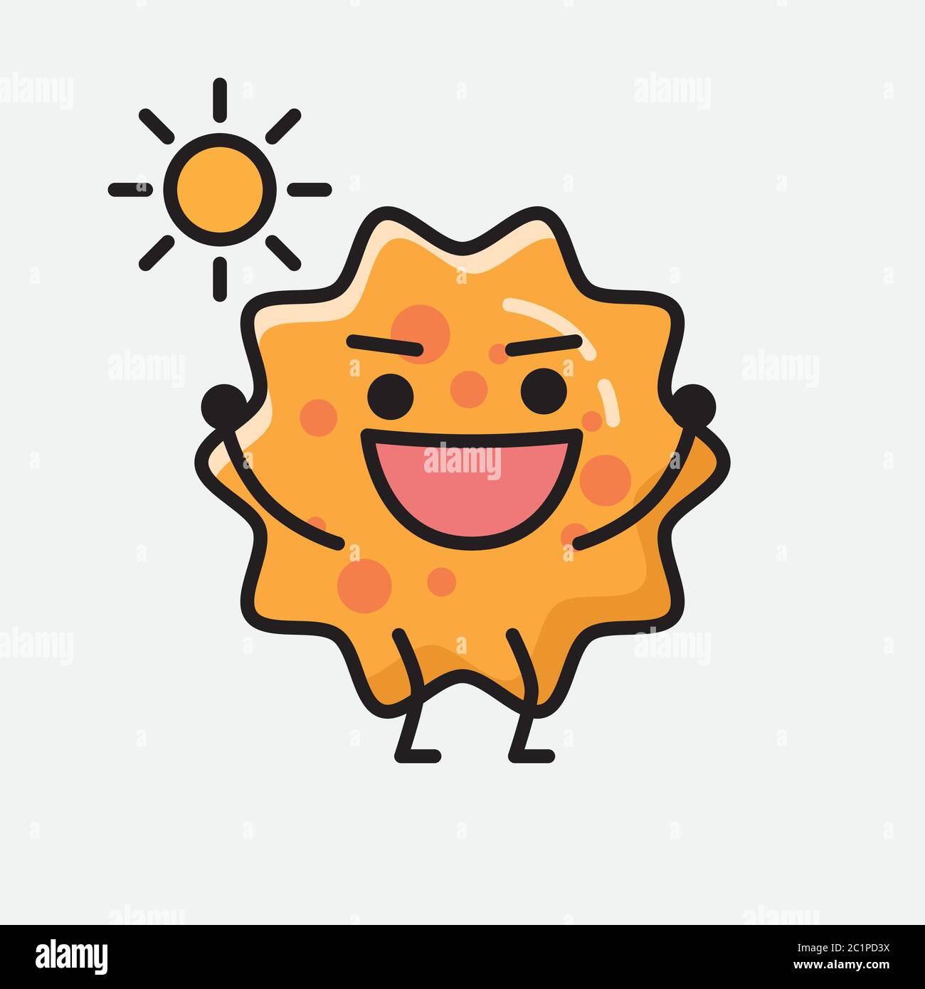 An illustration of Cute Virus Mascot Vector Character in Flat Design ...