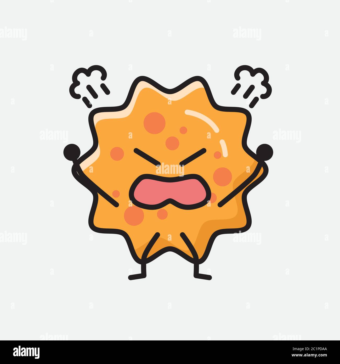 An illustration of Cute Virus Mascot Vector Character in Flat Design ...