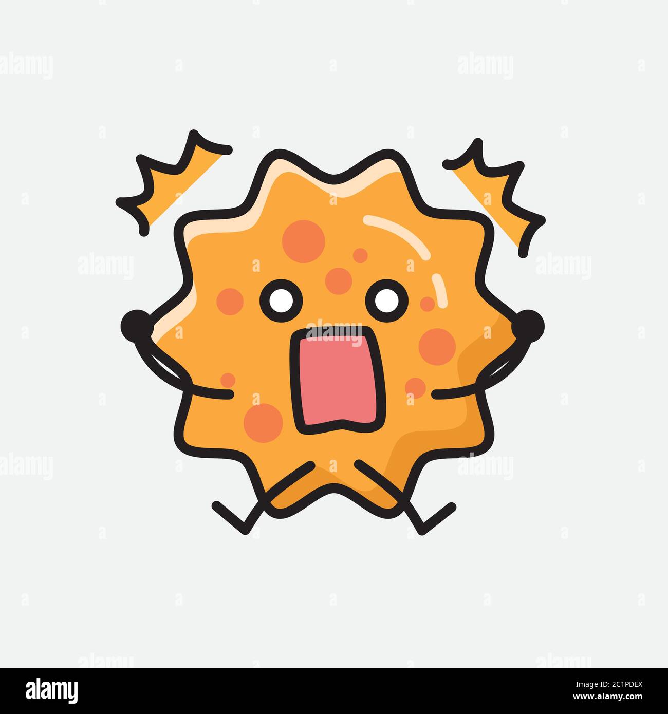 An illustration of Cute Virus Mascot Vector Character in Flat Design ...