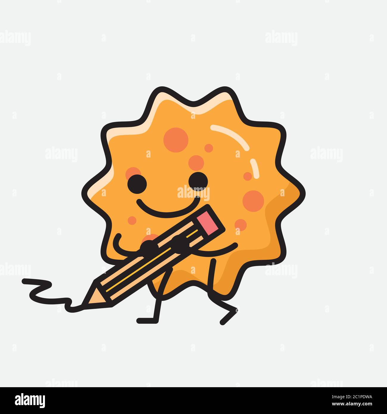 An illustration of Cute Virus Mascot Vector Character in Flat Design ...