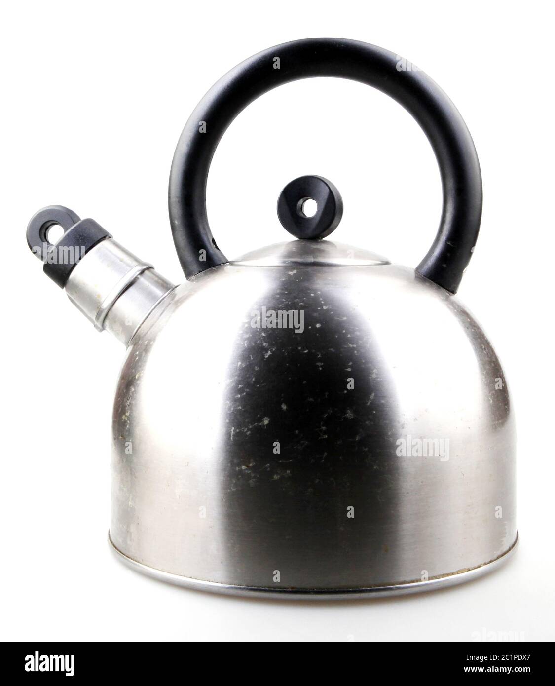A Stainless Steel Kettle With Handle Stock Photo - Alamy