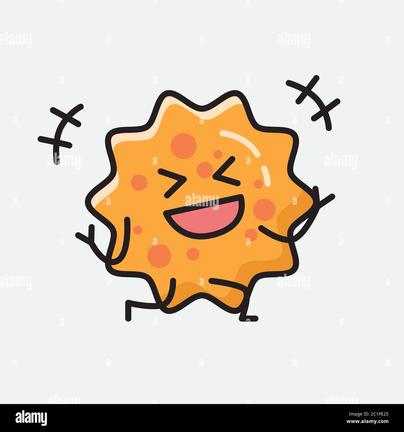 An illustration of Cute Virus Mascot Vector Character in Flat Design ...