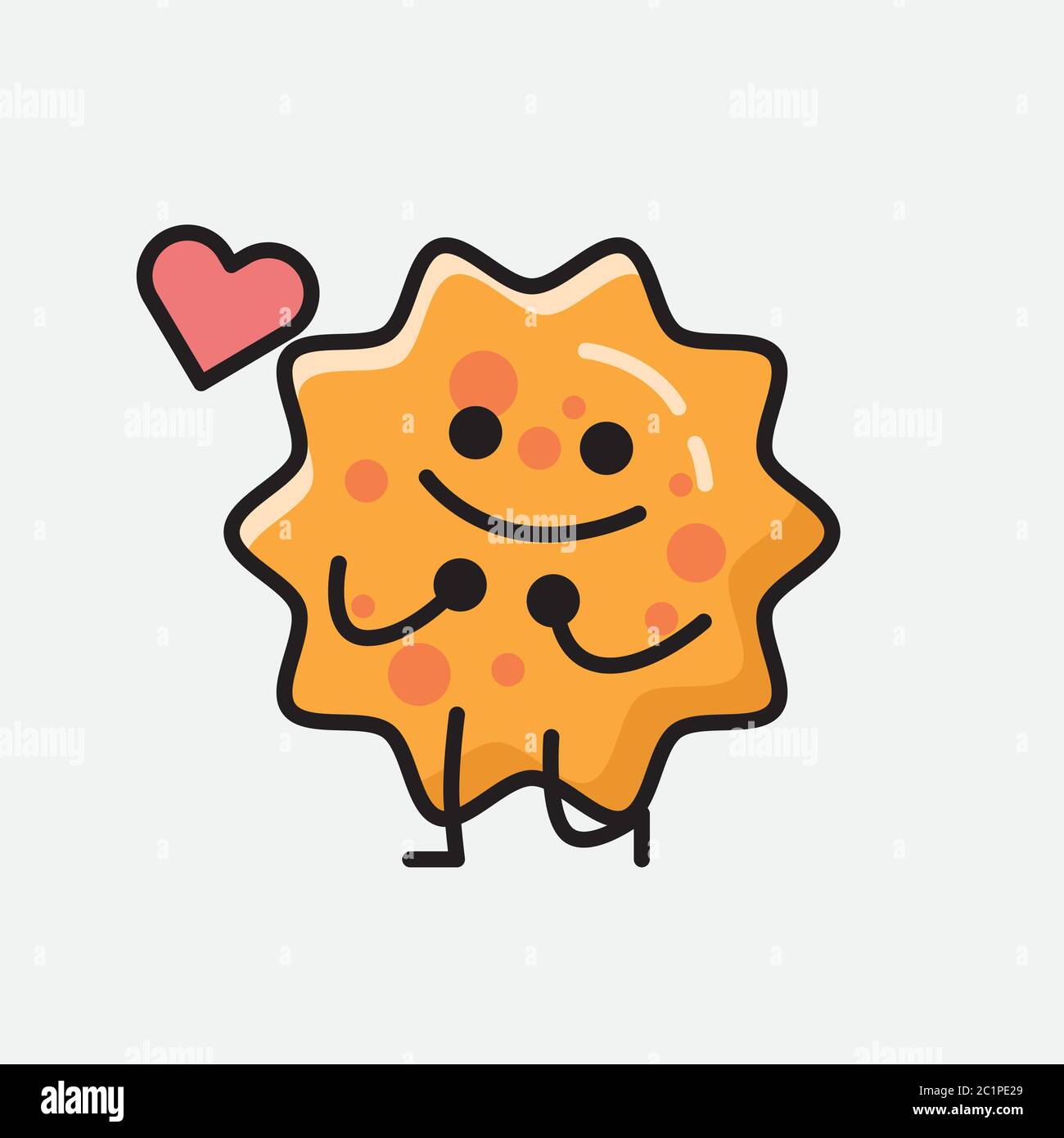 An illustration of Cute Virus Mascot Vector Character in Flat Design ...