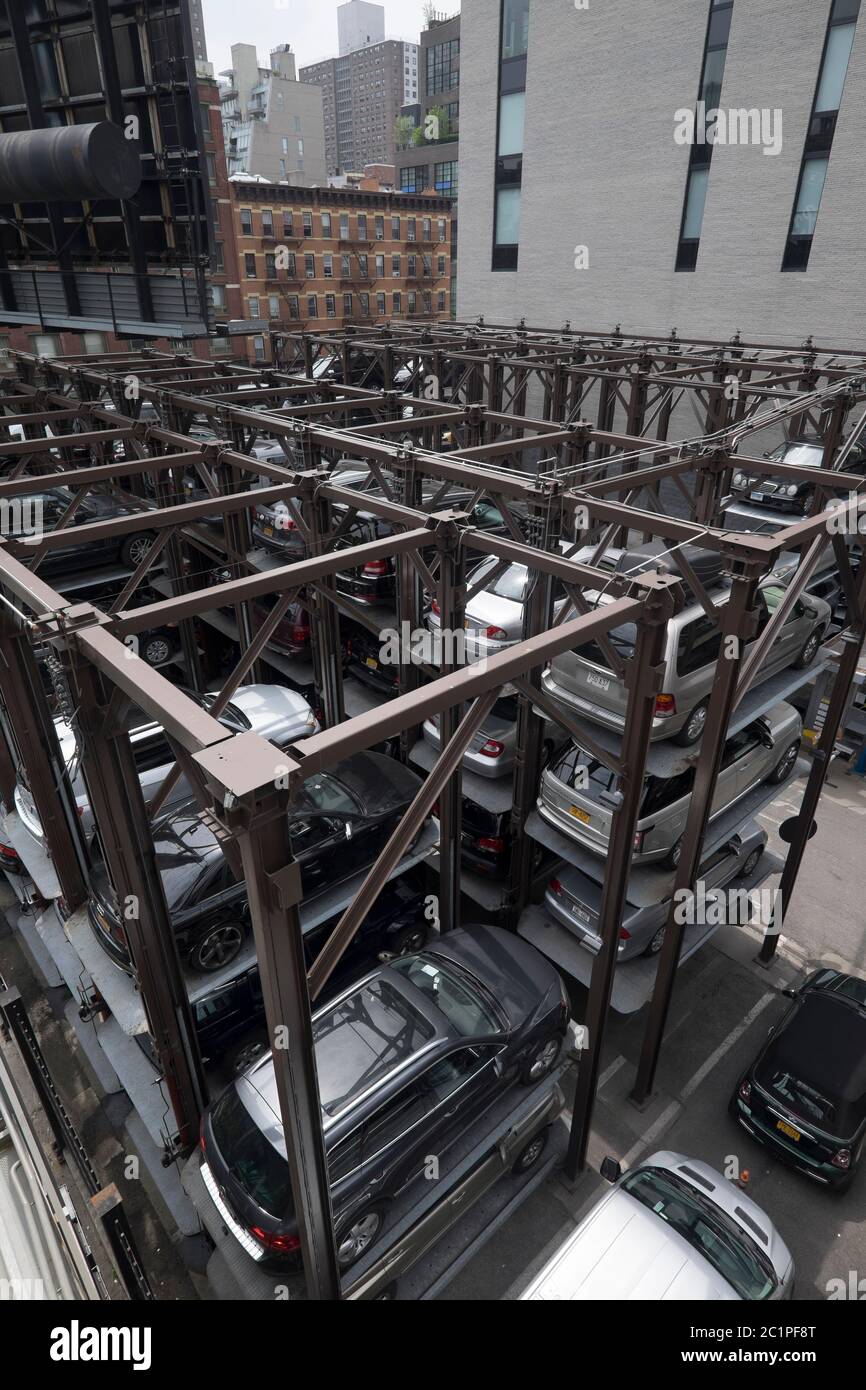 An automatic multi-story automated car parking system on in New York ...
