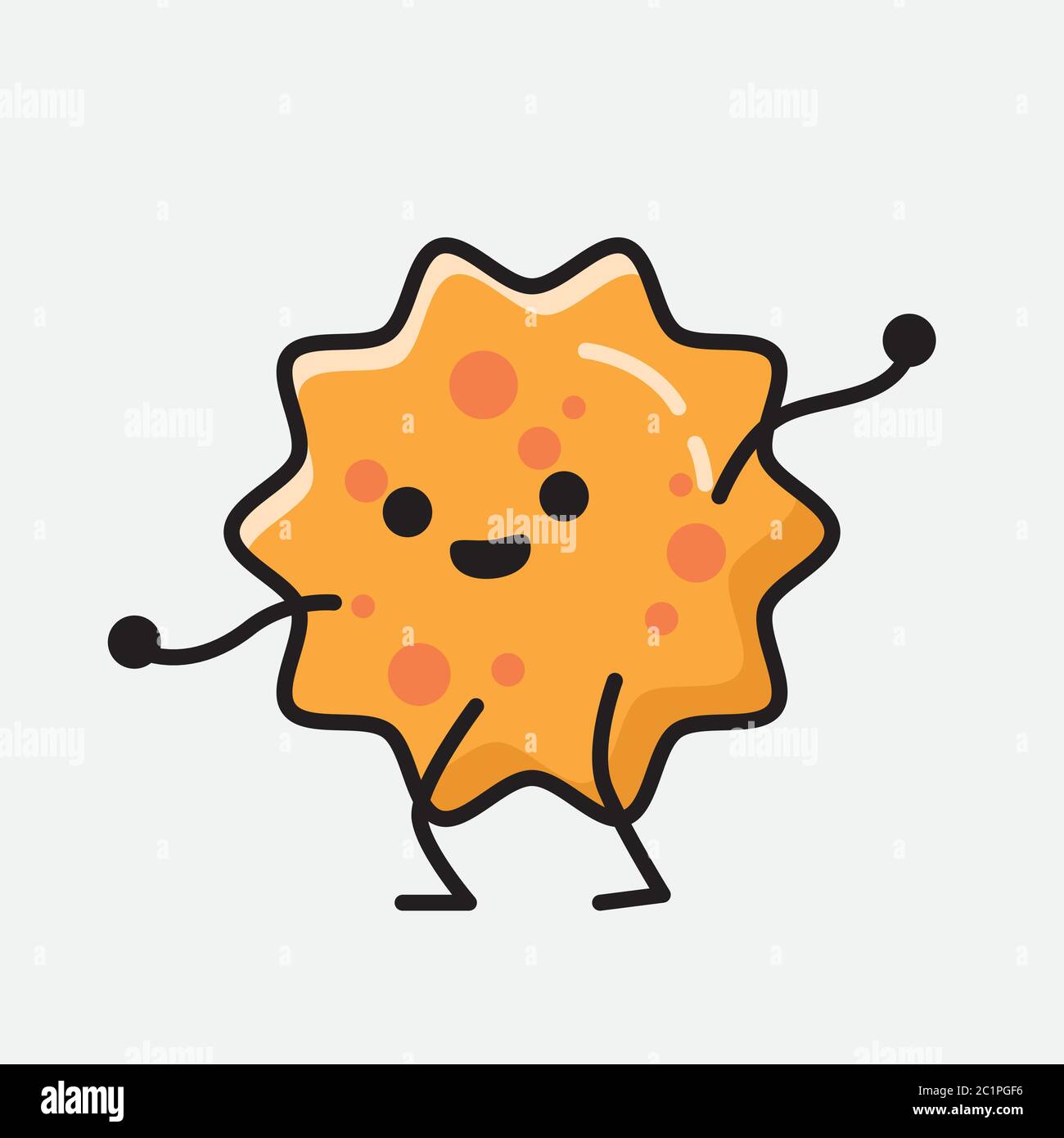 An illustration of Cute Virus Mascot Vector Character in Flat Design ...