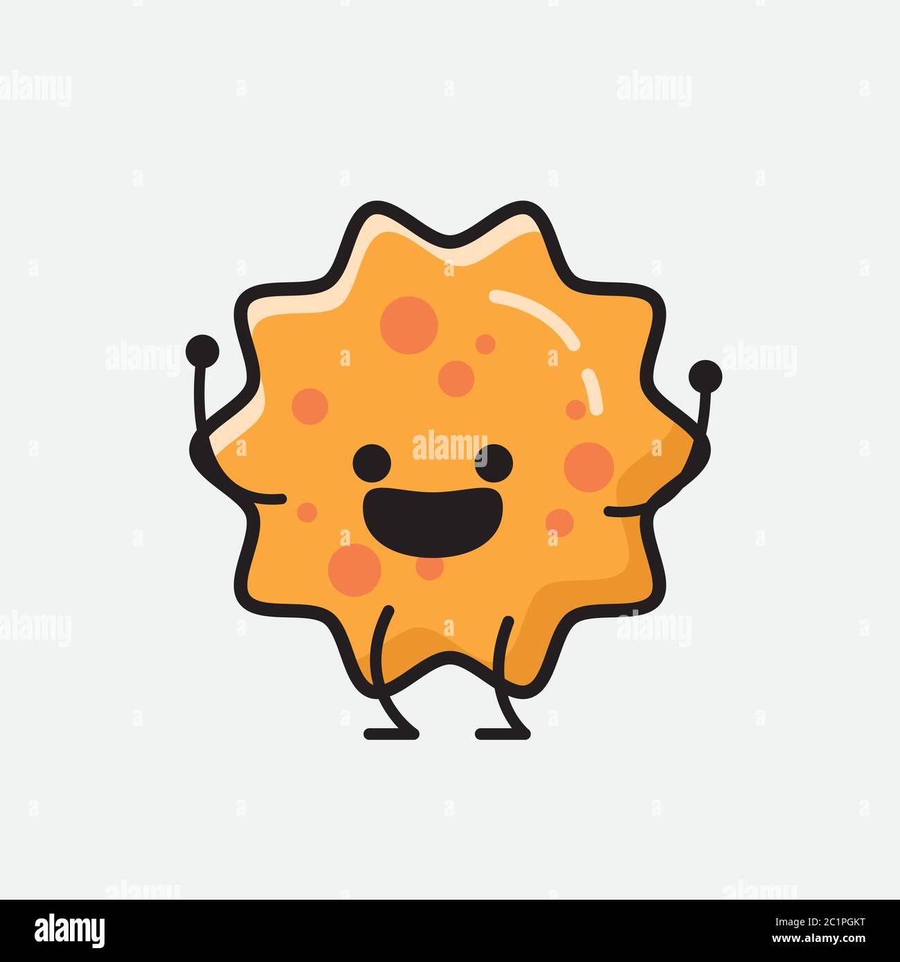 An illustration of Cute Virus Mascot Vector Character in Flat Design ...