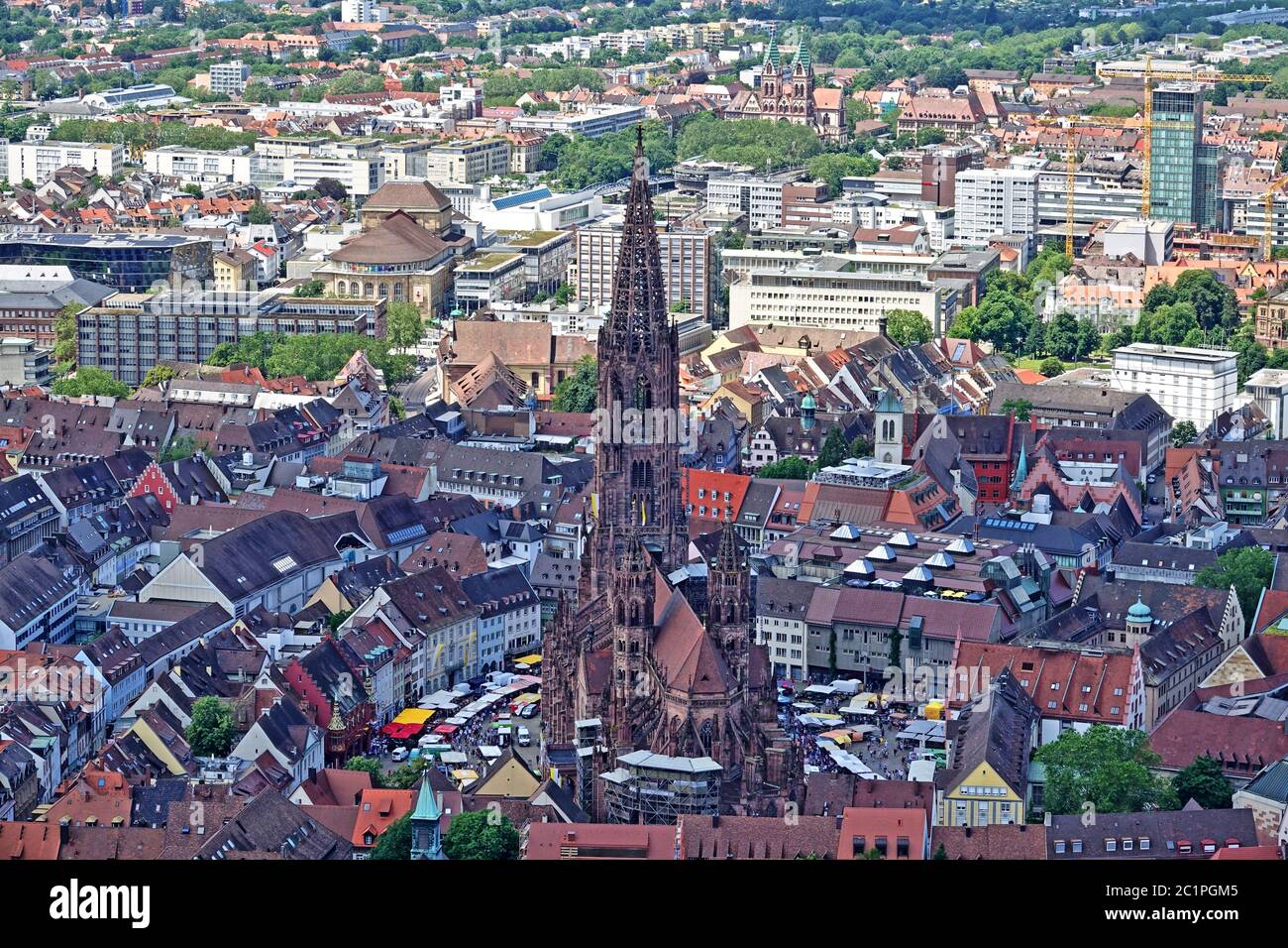 Freiburg Old Town with MÃ¼nster and MÃ¼nsterplatz Stock Photo - Alamy