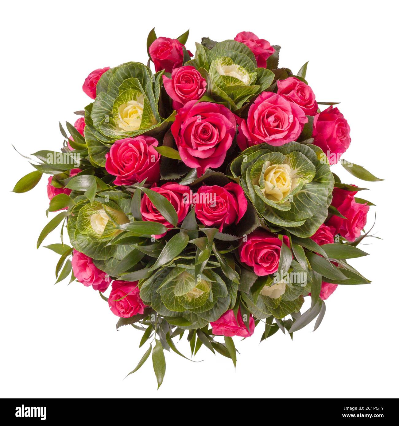 Bouquet of flowers top view isolated on white Stock Photo - Alamy