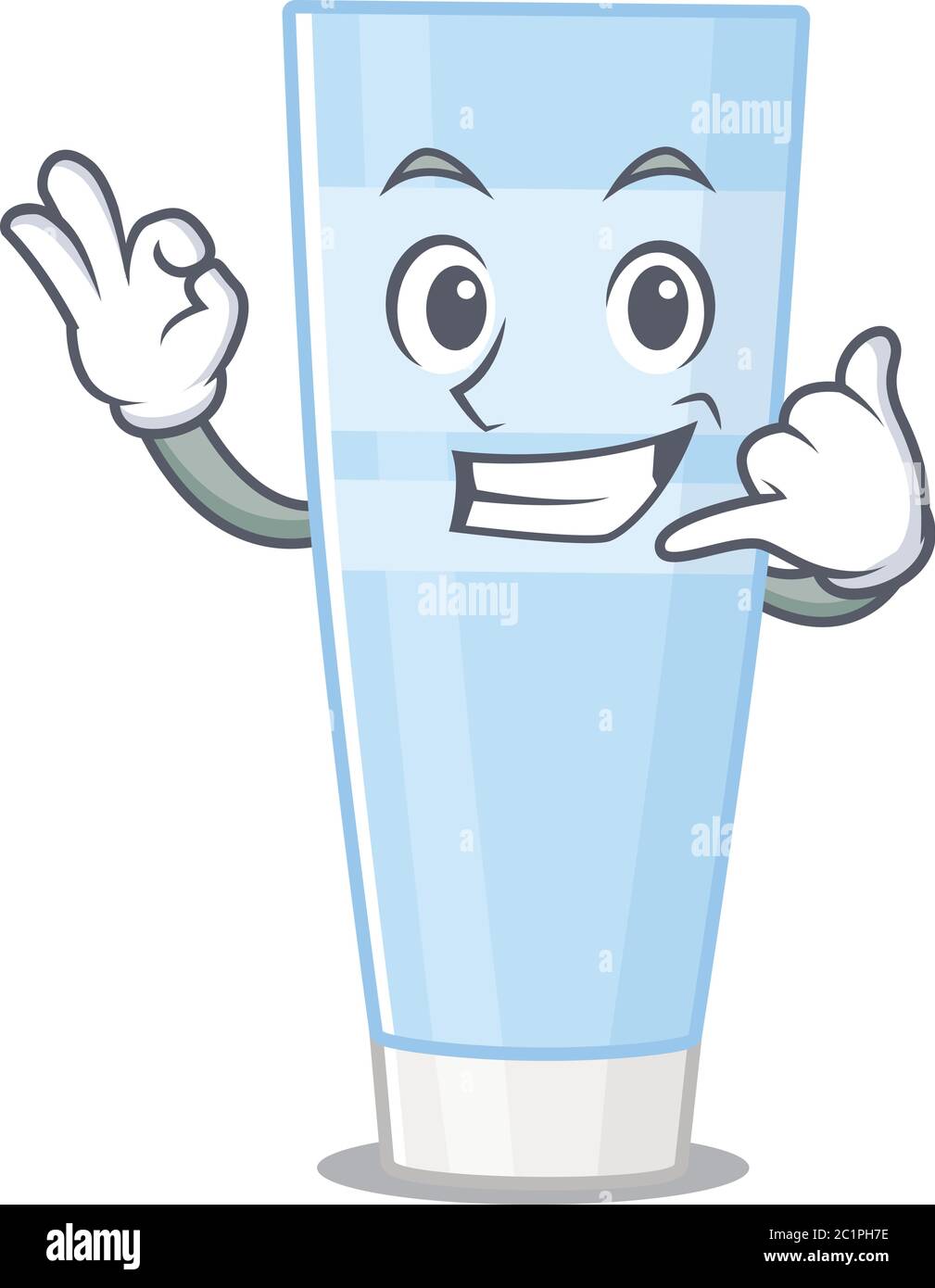 Caricature design of eye cream showing call me funny gesture Stock ...