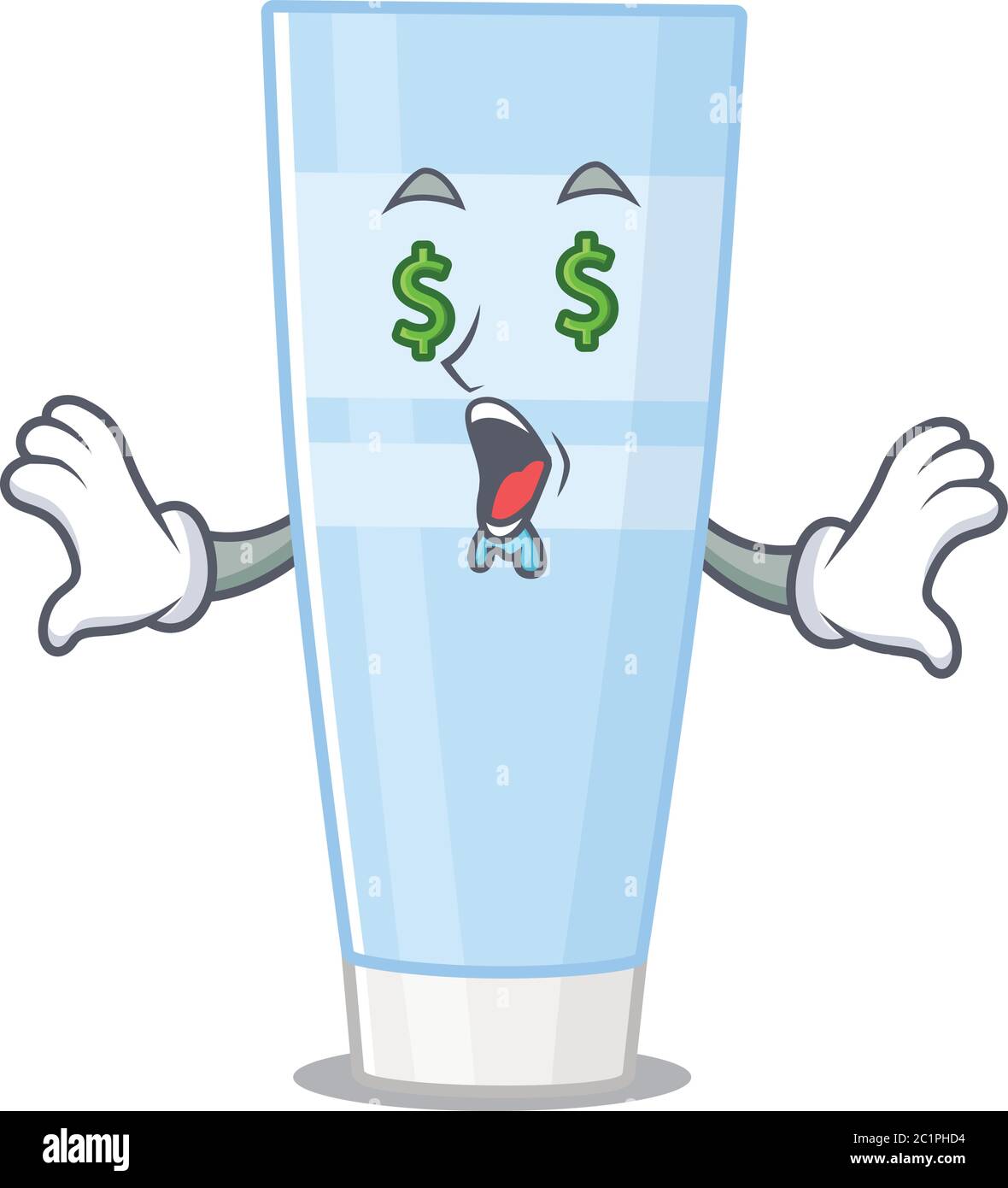 wealthy cartoon character concept of eye cream with money eyes Stock ...