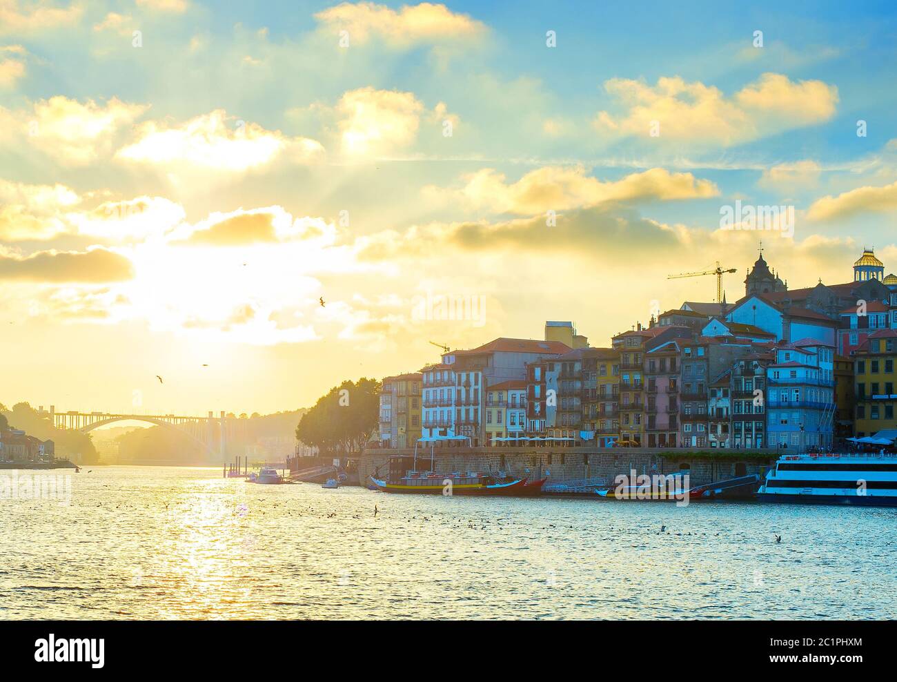 Porto skyline sunset Portugal Stock Photo - Alamy