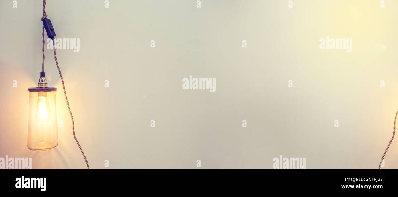 background banner with light bulb glowing, modern design colorful Stock ...