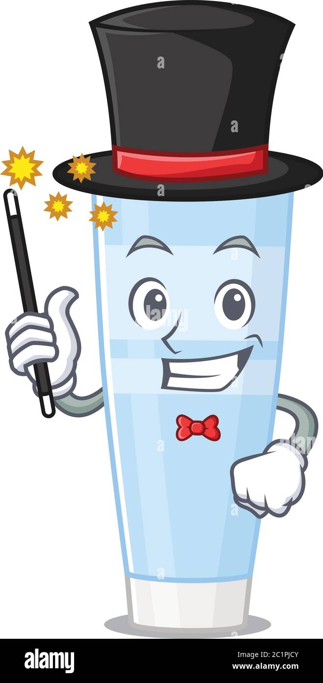 A gorgeous smart Magician of eye cream cartoon design style Stock ...