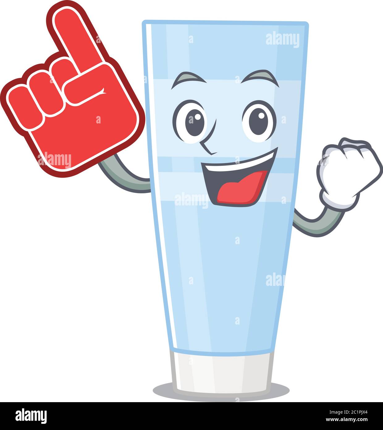 Eye cream in cartoon drawing character design with Foam finger Stock ...