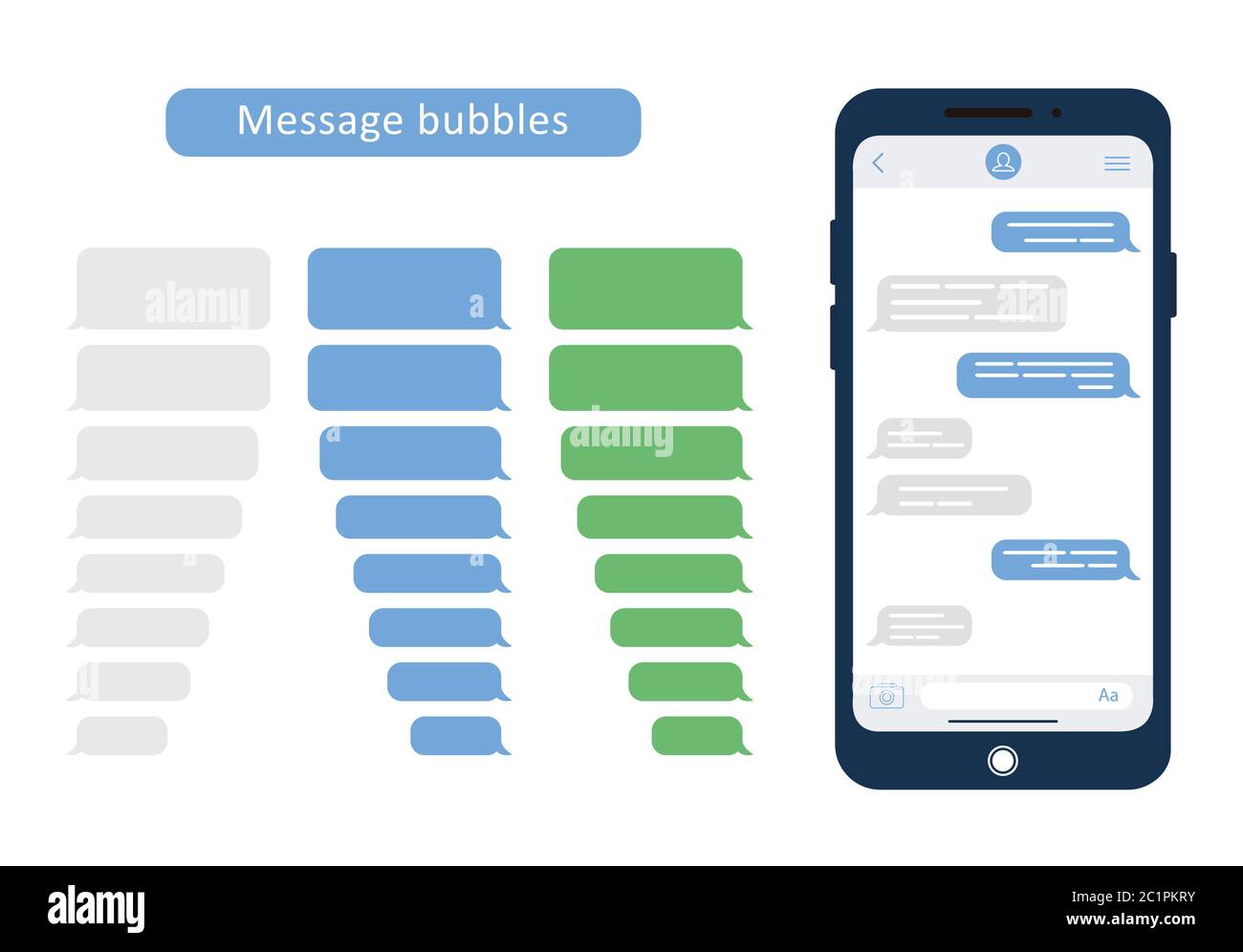 Message bubbles. Design template for messenger chat or website. Modern ...