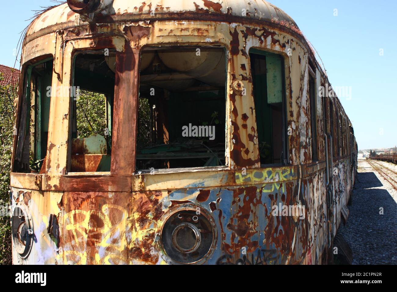Old rusty abandoned locomotive train Stock Photo - Alamy