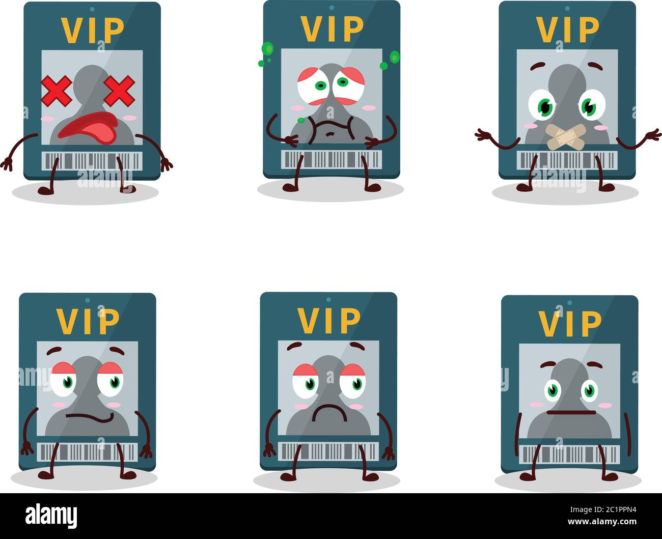 Vip card cartoon character with nope expression Stock Vector Image ...