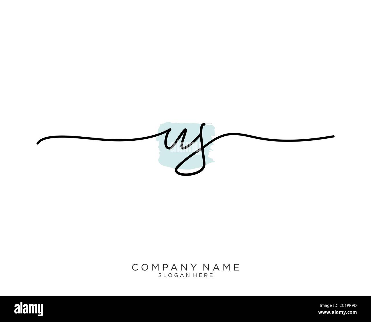 US Initial handwriting logo with brush template vector Stock Vector ...