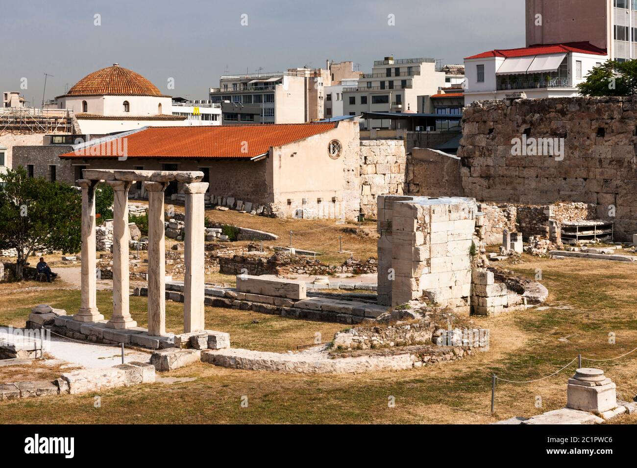 Hadrian's Library, Library of Hadrian,Athens,Greece,Europe Stock Photo ...