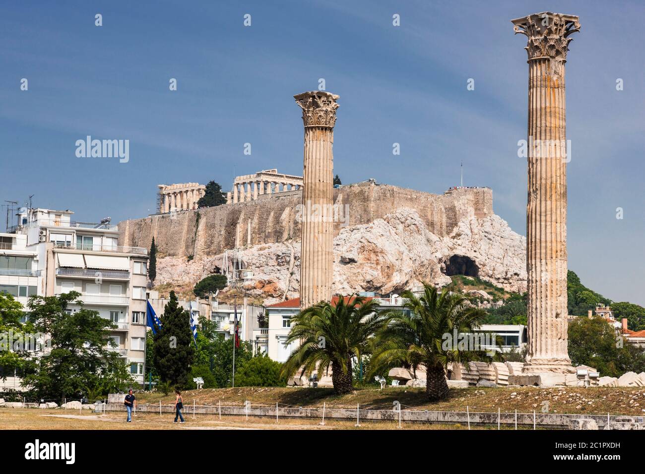 Temple of Zeus and Acropolis of Athens,Temple of Olympian Zeus,Columns ...