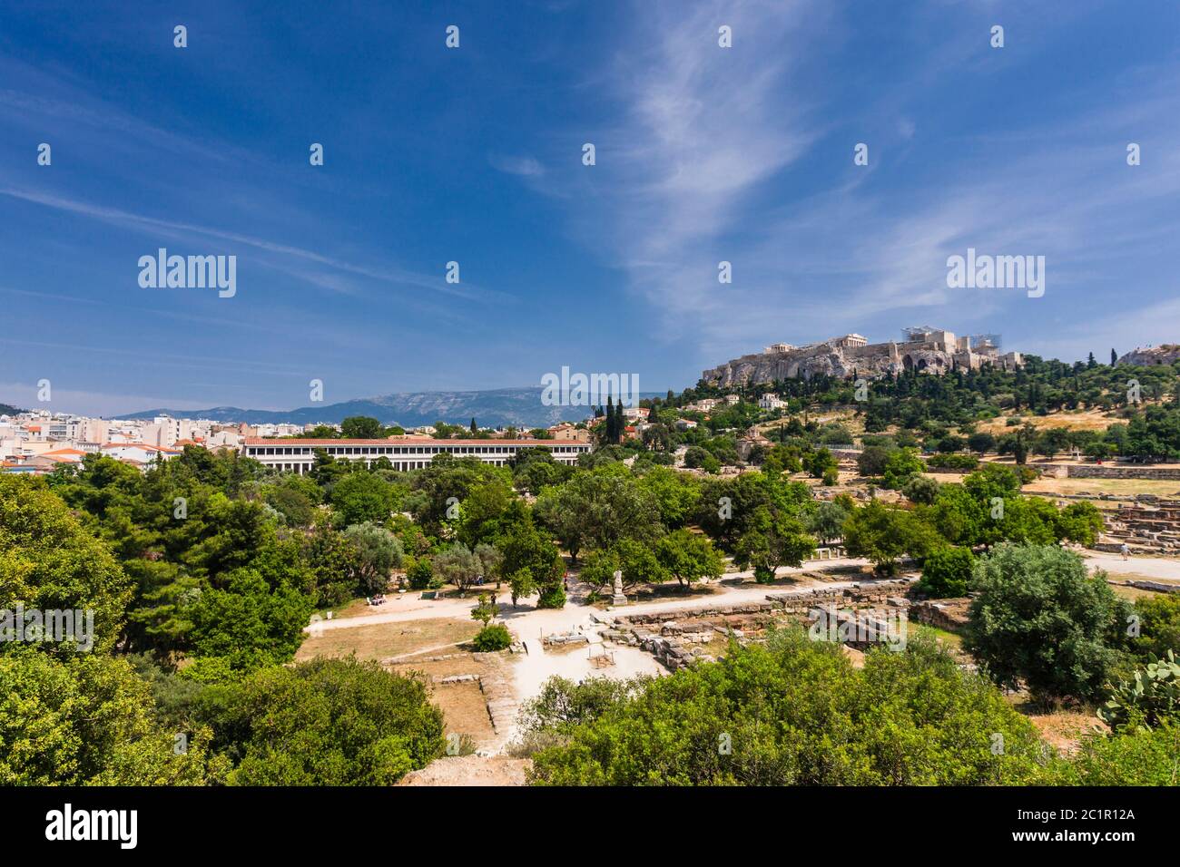Ancient Agora ruins and Acropolis of Athens,Athens,Greece,Europe Stock ...