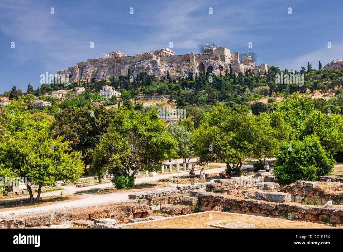 Ancient Agora ruins and Acropolis of Athens,Athens,Greece,Europe Stock ...