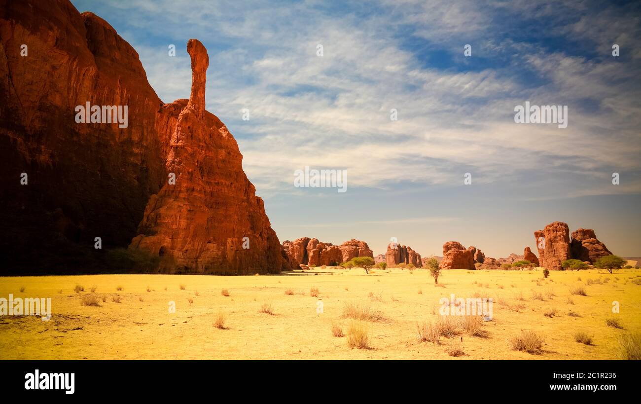 Abstract Rock formation at plateau Ennedi aka spire , Chad Stock Photo ...