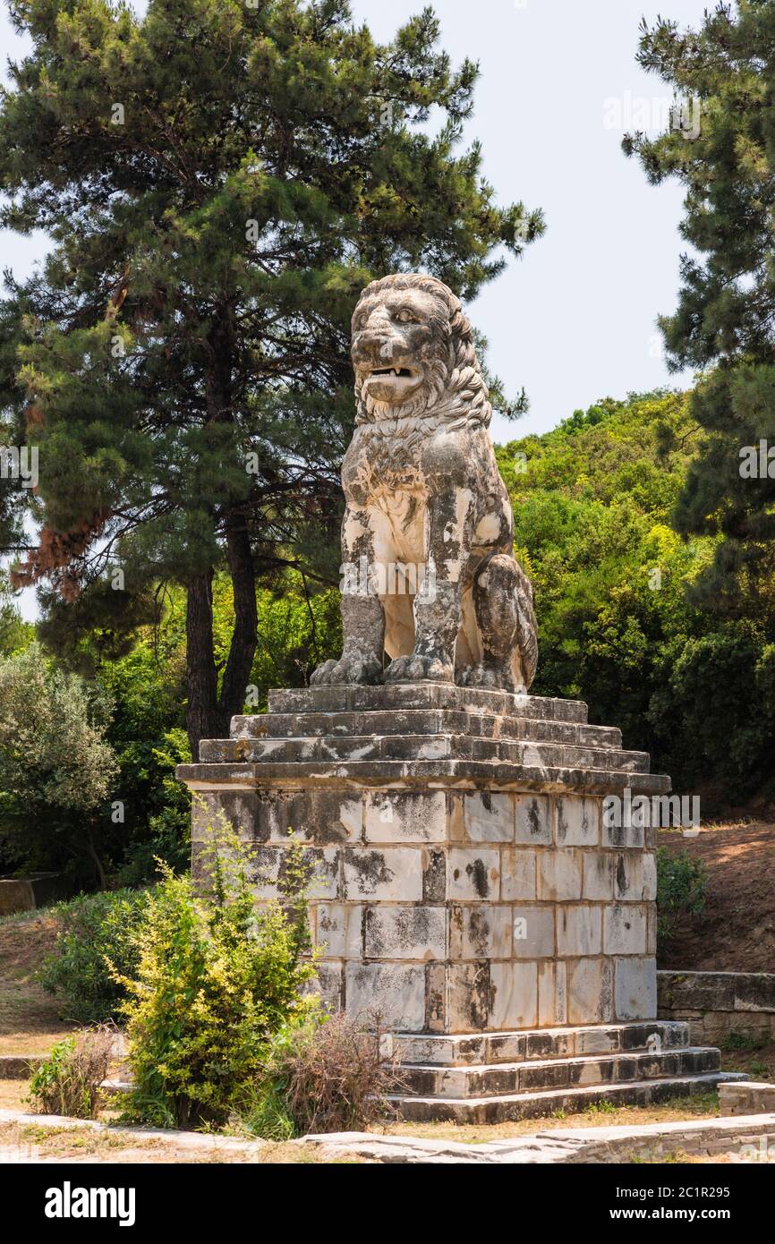 The Lion of Amphipolis,4th century BC, ancient Amphipolis,Amfipoli ...
