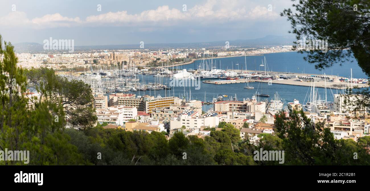 Panorama View of the port with yachts Stock Photo - Alamy