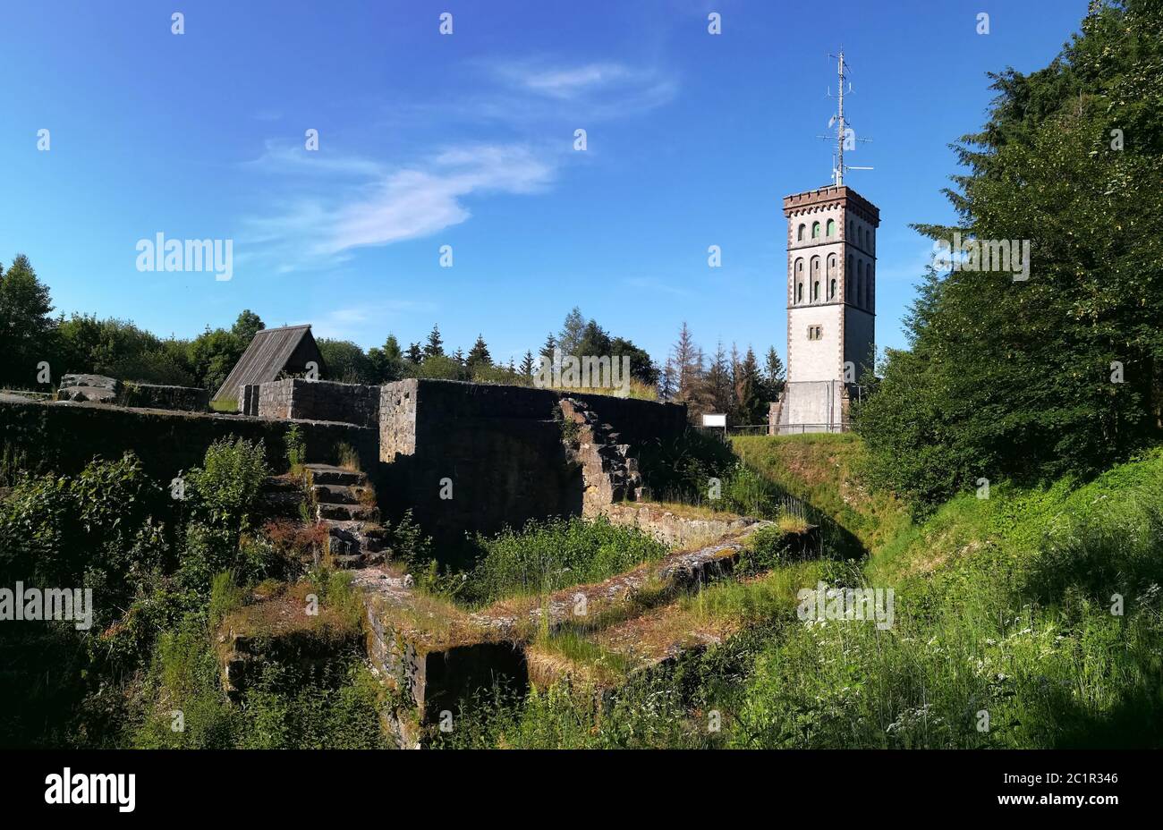 georg viktor tower and castle ruin near korbach Stock Photo - Alamy