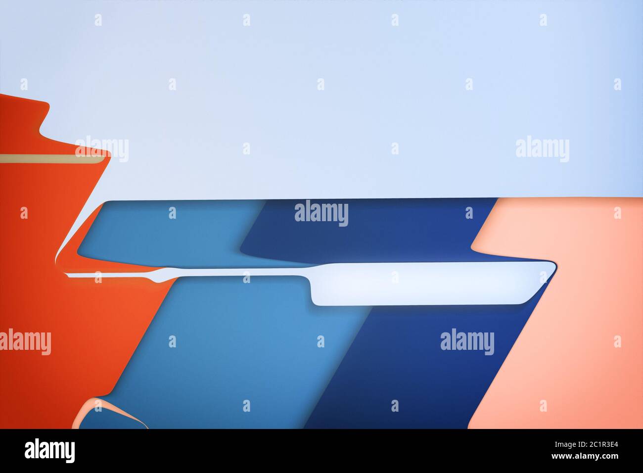 modern layered flat shapes background red blue Stock Photo - Alamy