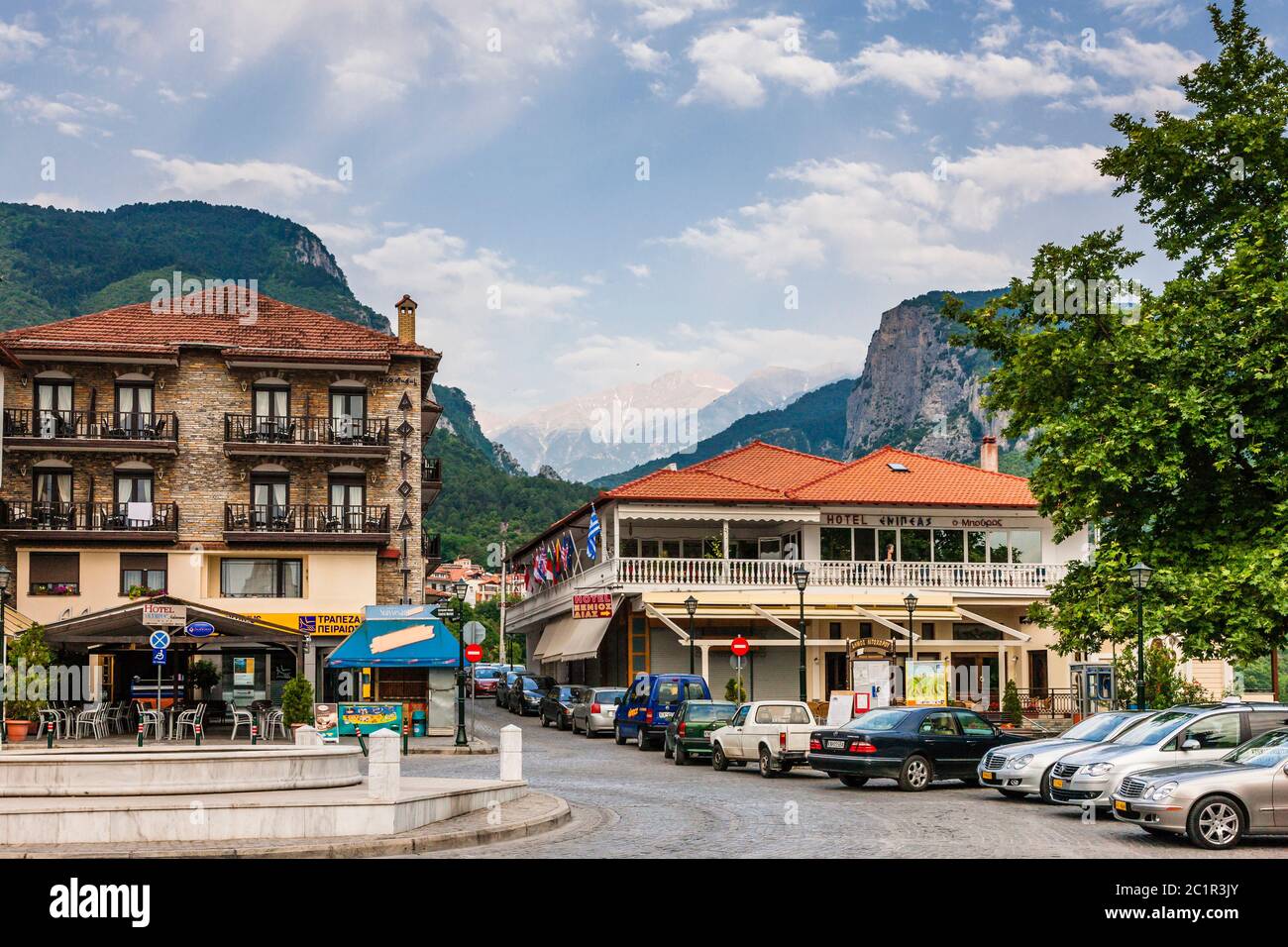 Morning Mount Olympus from Litochoro town, Litochoro, Central Macedonia ...