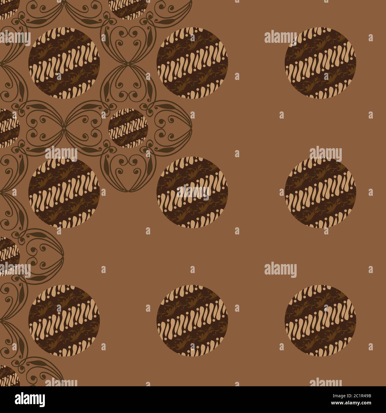 Beautiful flower motifs on Jogja batik design with blend golden and ...