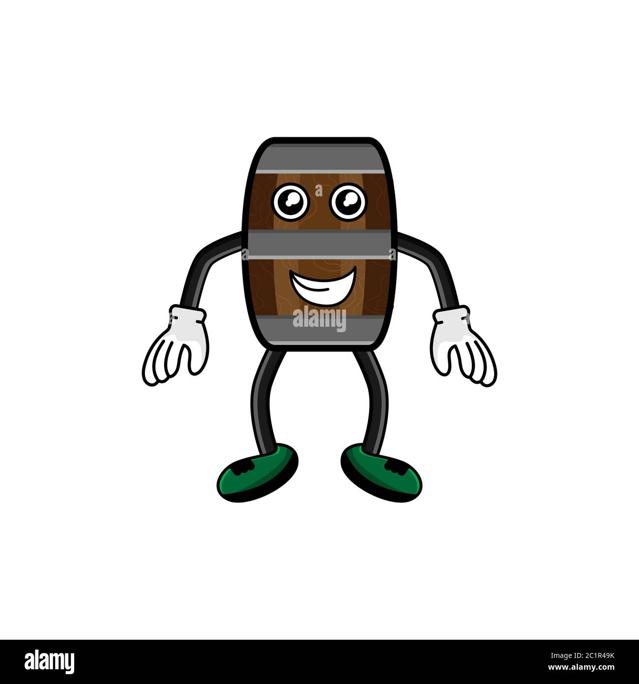 wine barrel character with hand expression vector design illustration ...