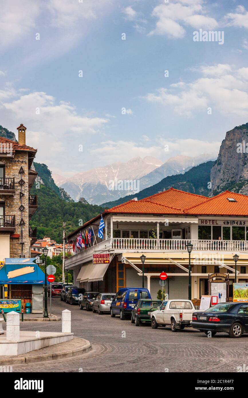 Mount olympus from litochoro town hi-res stock photography and images ...