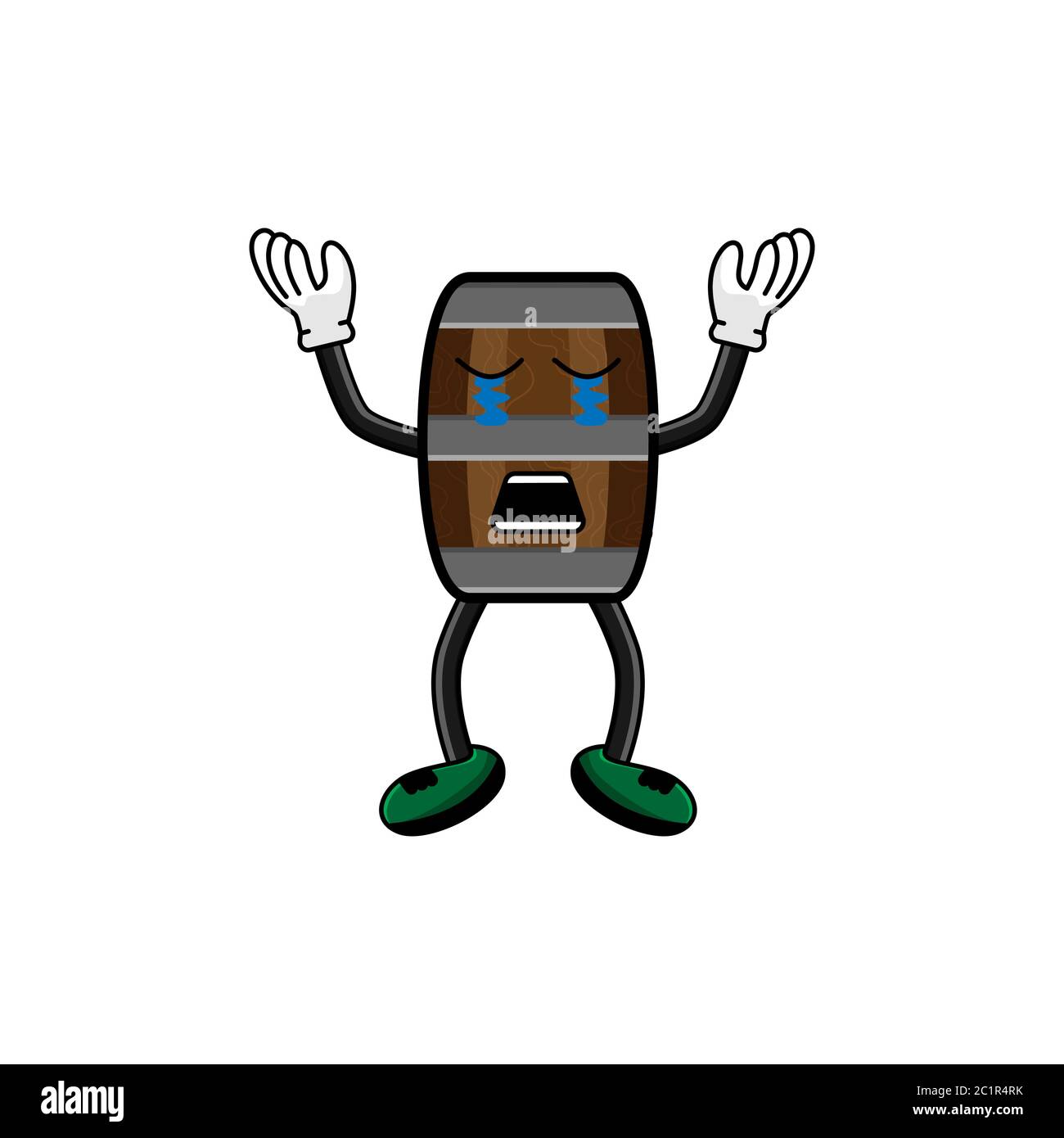 wine barrel character cry vector design illustration Stock Vector Image ...
