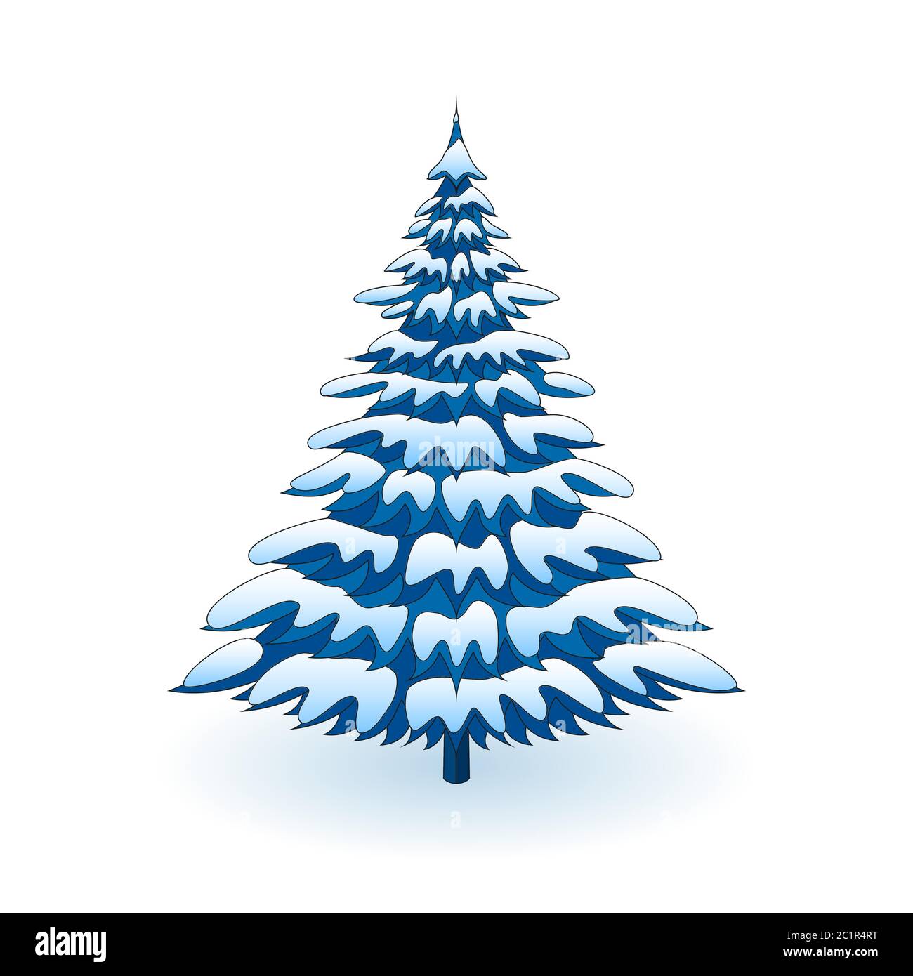 Blue Christmas Tree isolated, vector graphic cartoon Stock Vector Image ...